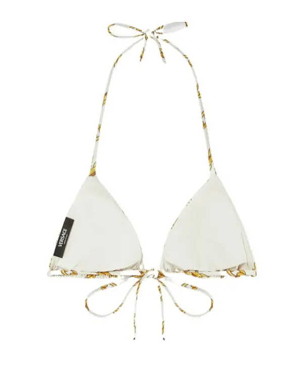 Versace Logo Triangle-cup Tie-fastened Bikini Top