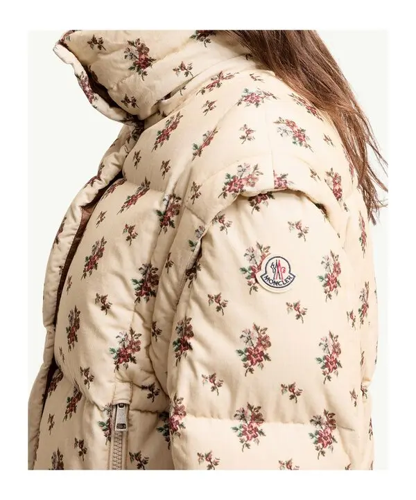 Moncler Torcol Hooded Floral Print Down Jacket