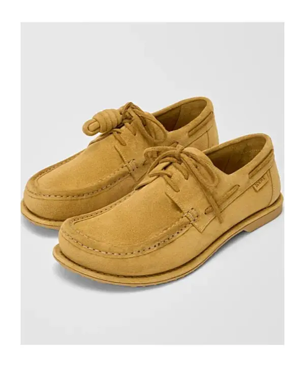 Loewe Campo Boat Shoe In Calfskin Suede