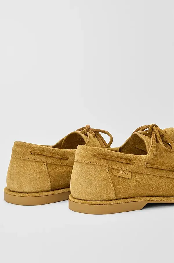 Loewe Campo Boat Shoe In Calfskin Suede