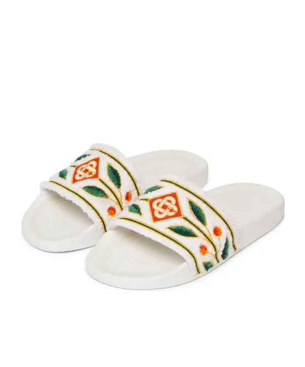 Casablanca Laurel Slides - White