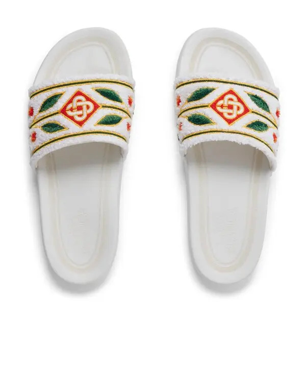 Casablanca Laurel Slides - White