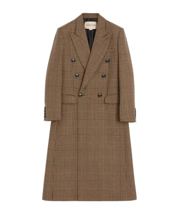 Valentino Garavani Checked Double-breasted Coat
