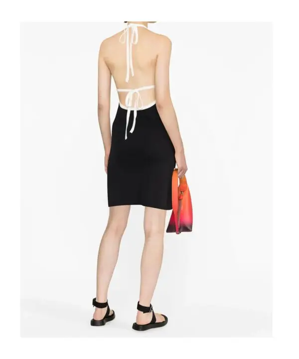 COURREGES Logo-embroidered Halterneck Dress