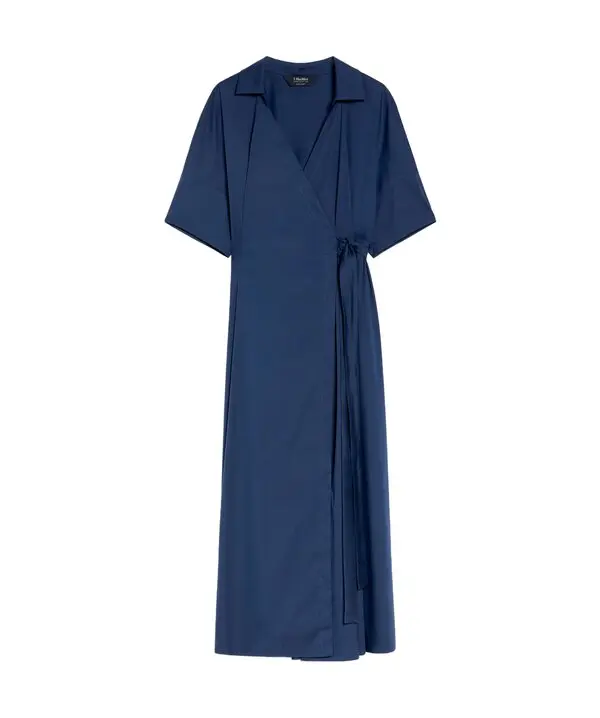 Max Mara Sarah V-neck Pleated Dress - Cornflower Blue