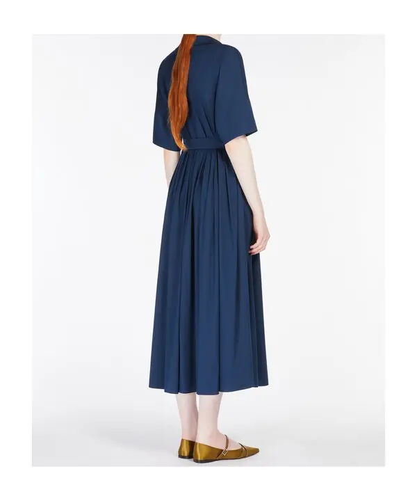 Max Mara Sarah V-neck Pleated Dress