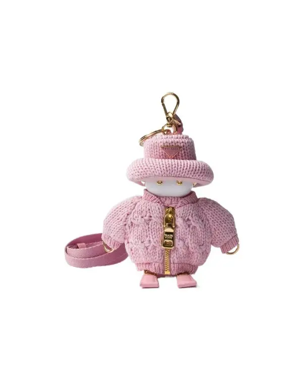 Prada Knitted Soft Robot Keychain Charm - Pink