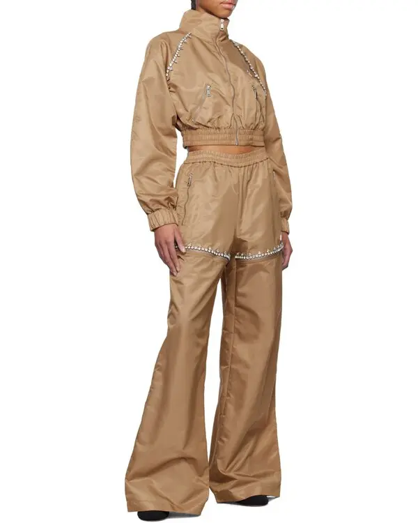 AREA Crystal Slit Track Pants