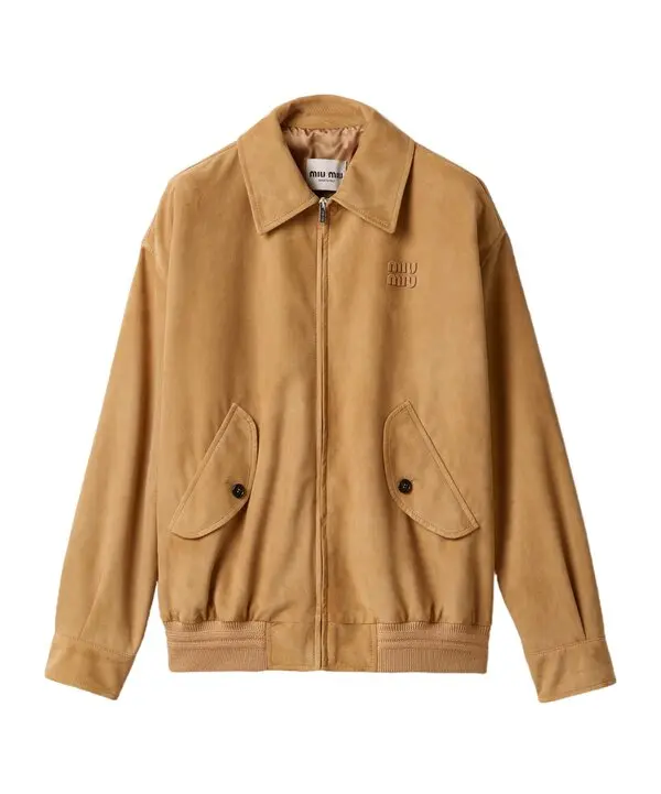 Miu Miu Suede Jacket - Caramel Color