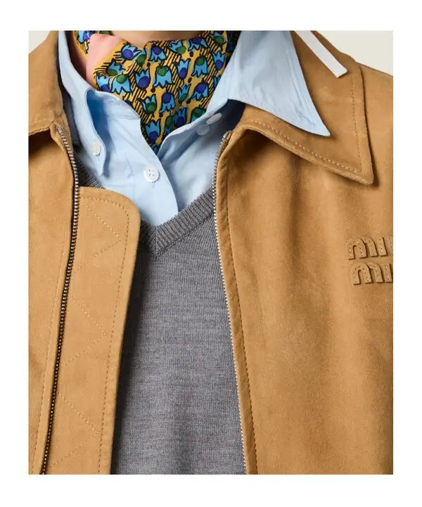 Miu Miu Suede Jacket - Caramel Color
