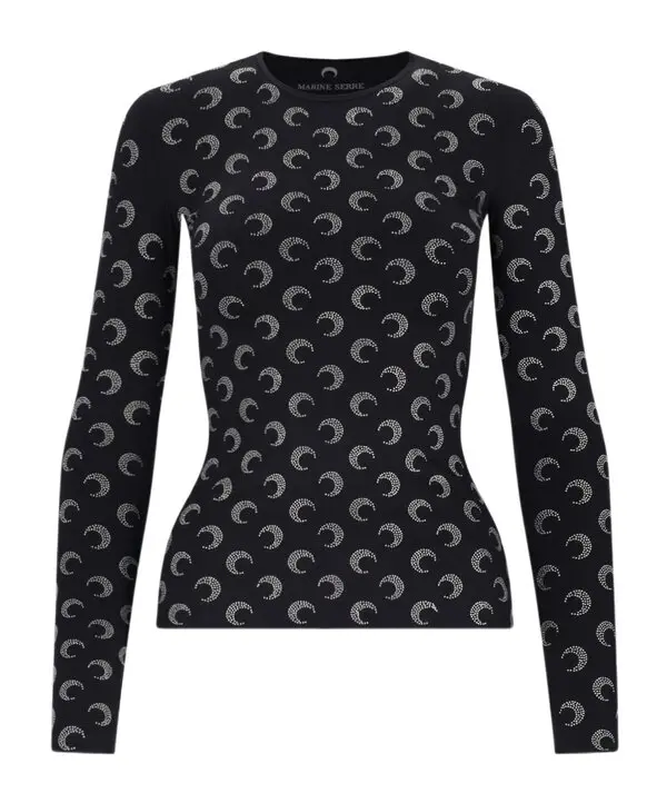 MARINE SERRE Moon Printed Crewneck T-shirt - Black