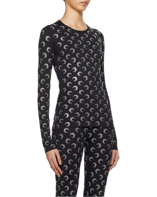MARINE SERRE Moon Printed Crewneck T-shirt - Black