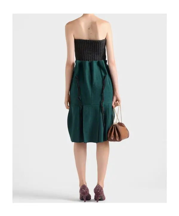 Prada Wool And Cashmere Bandeau Top With Brooch