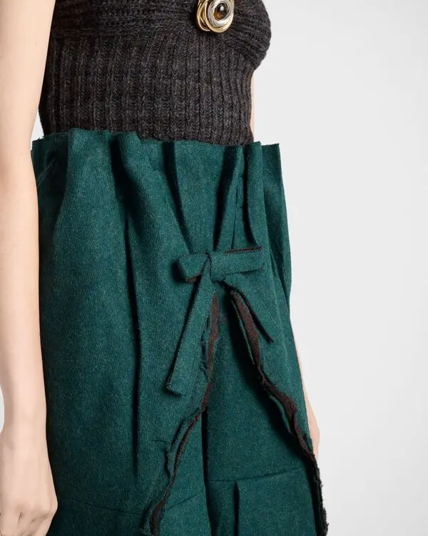 Prada Wool And Cashmere Bandeau Top With Brooch