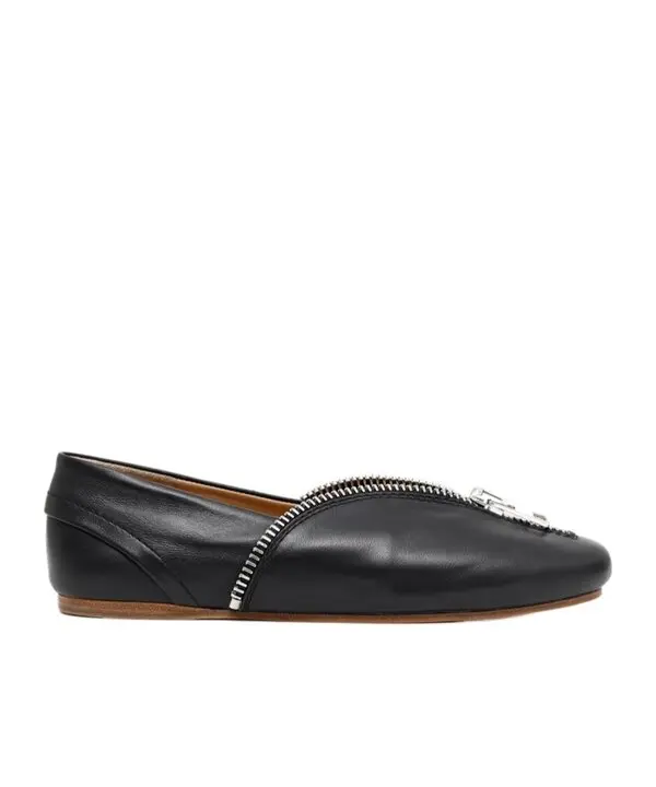 J.W.ANDERSON Leather Ballerinas With Biker Zip