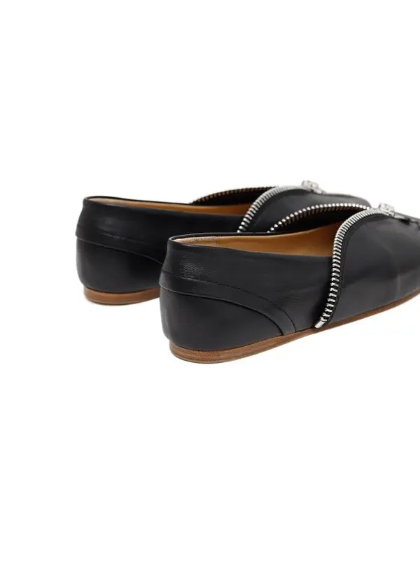 J.W.ANDERSON Leather Ballerinas With Biker Zip