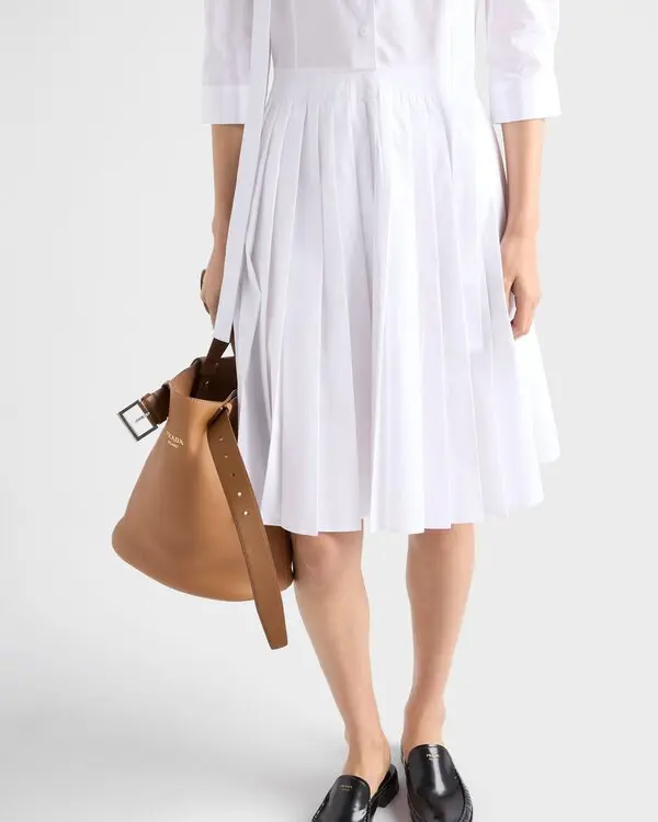 Prada Pleated Poplin Shirt Dress