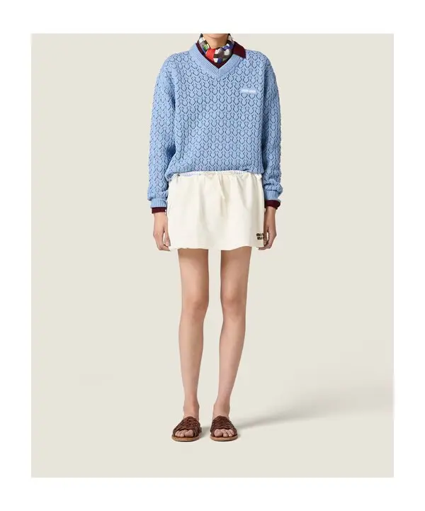Miu Miu Cotton V-neck Sweater