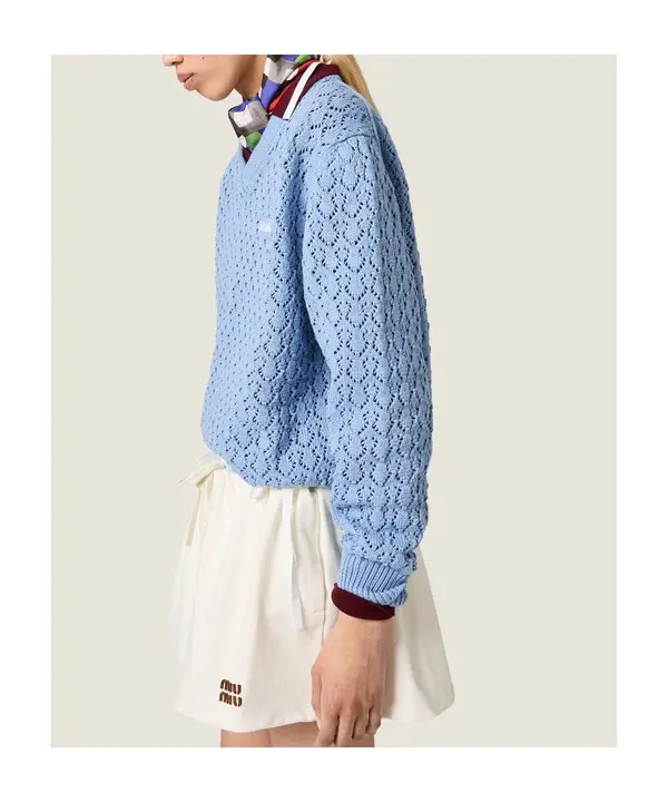Miu Miu Cotton V-neck Sweater