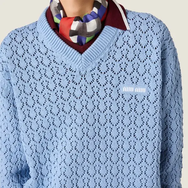 Miu Miu Cotton V-neck Sweater