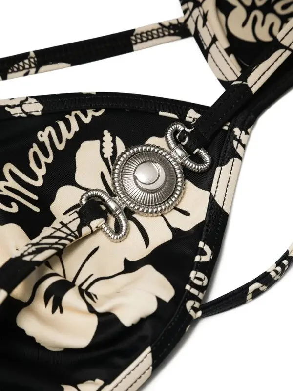 MARINE SERRE Floral Print Active Jersey Bikini