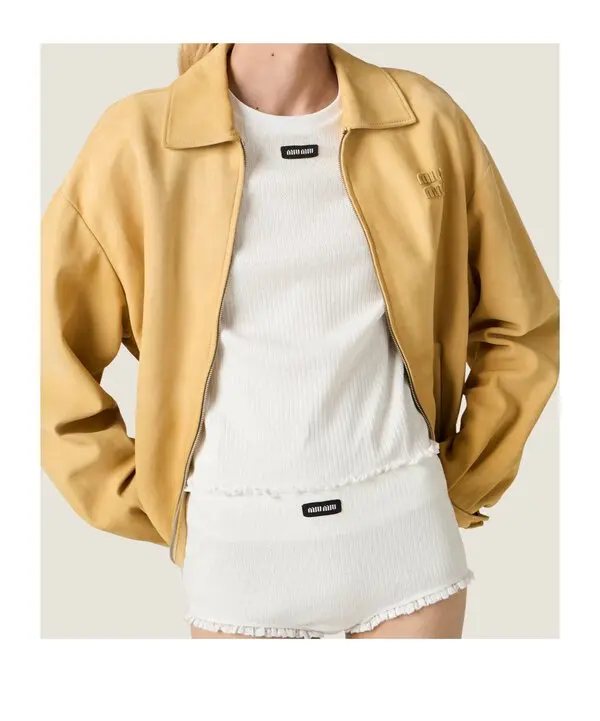 Miu Miu Waxed Suede Blouson Jacket - No