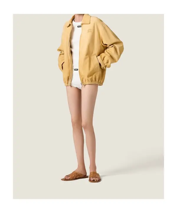 Miu Miu Waxed Suede Blouson Jacket
