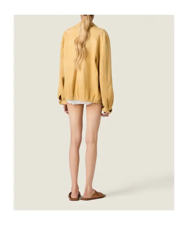 Miu Miu Waxed Suede Blouson Jacket