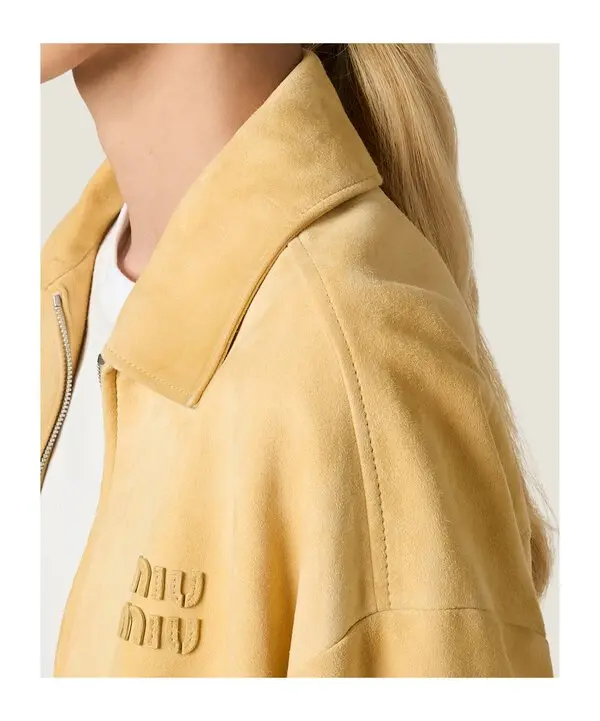 Miu Miu Waxed Suede Blouson Jacket