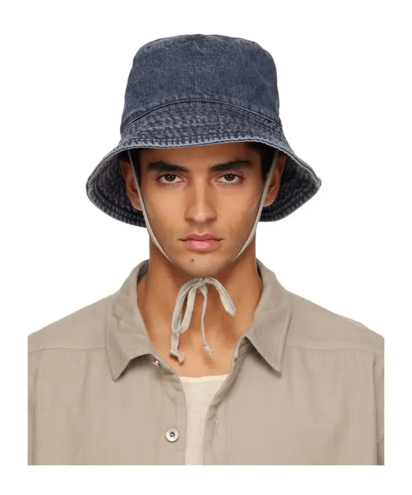 Rick Owens Drawstring Denim Bucket Hat