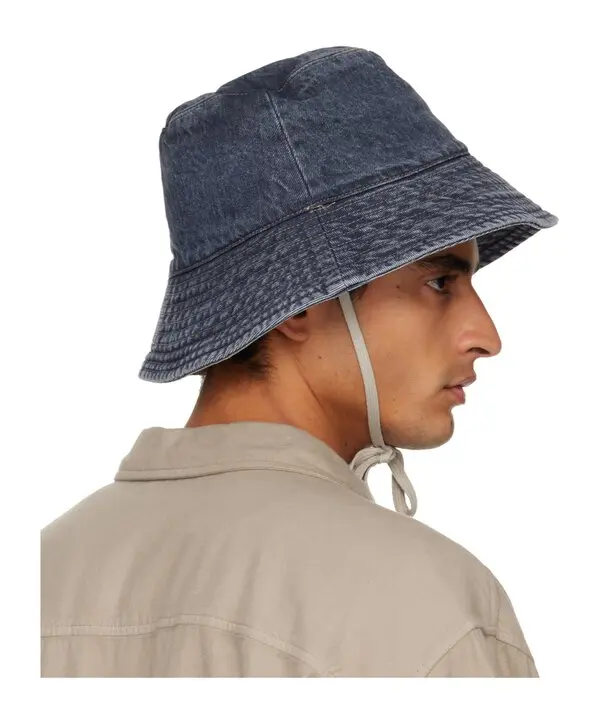 Rick Owens Drawstring Denim Bucket Hat