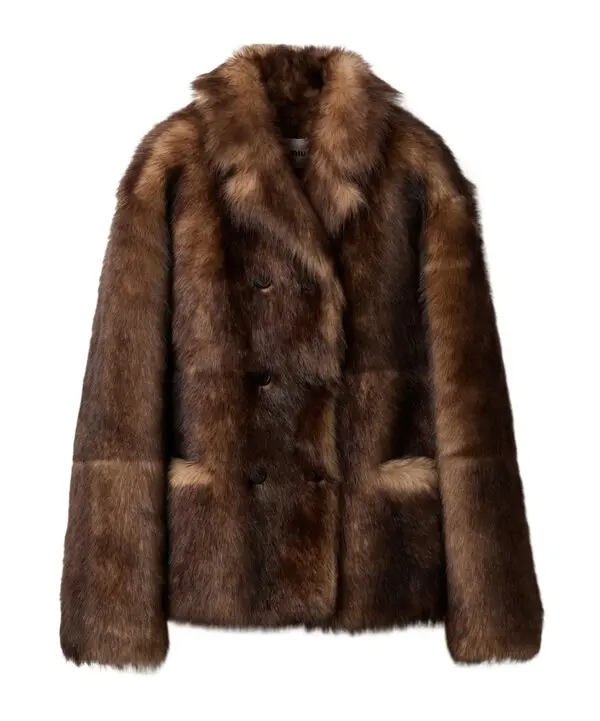 Miu Miu Double-breasted Shearling Jacket