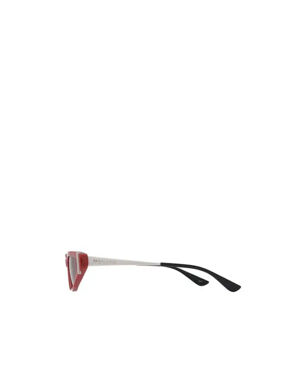 Alexander McQueen T-bar Cat-eye Frame Sunglasses - Red/silver