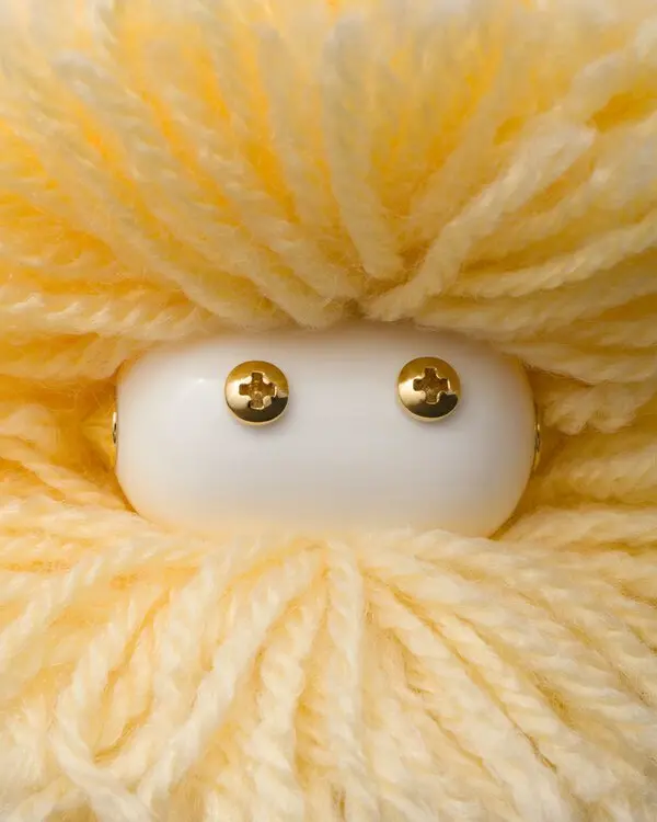 Prada Soft Robot Knitted Keychain - Light Yellow/black