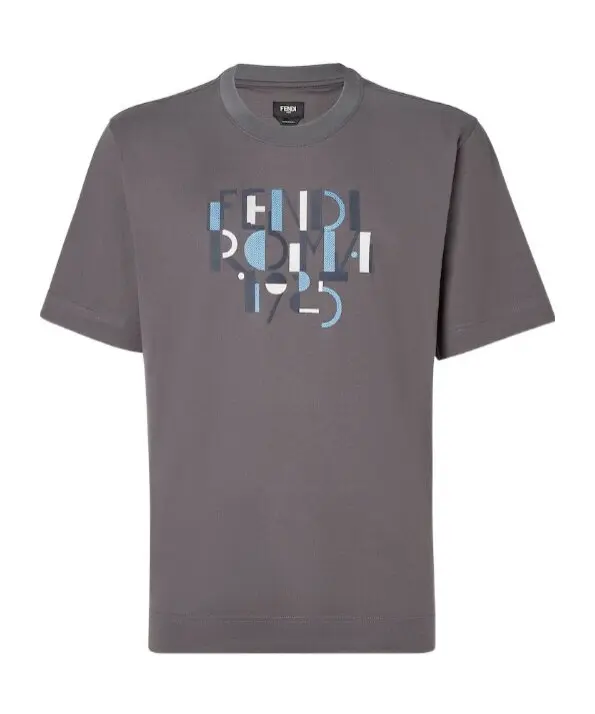 Fendi Gray Cotton T-shirt