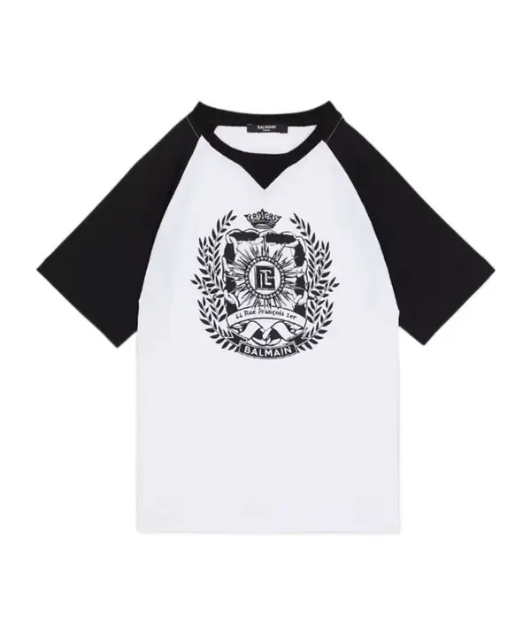 Balmain Printed Crest T-shirt - White