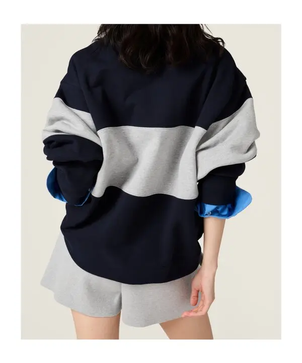 Miu Miu Two-toned Long-sleeved Polo Shirt