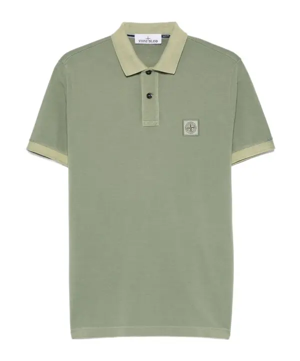 Stone Island Compass-patch Buttoned Polo Shirt