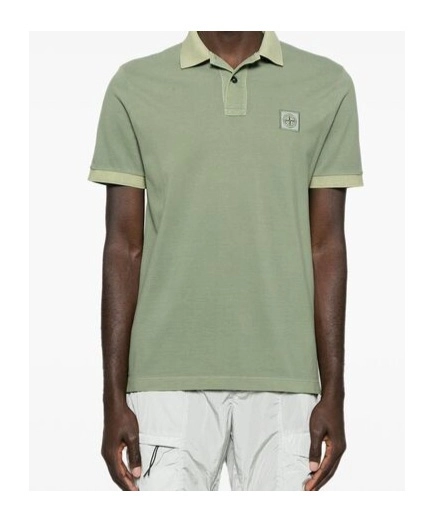 Stone Island Compass-patch Buttoned Polo Shirt