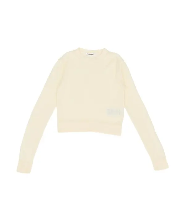 JIL SANDER Logo Embroidered Cropped Jumper