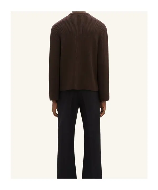 COURREGES Zipped Ribbed Wool Sweater