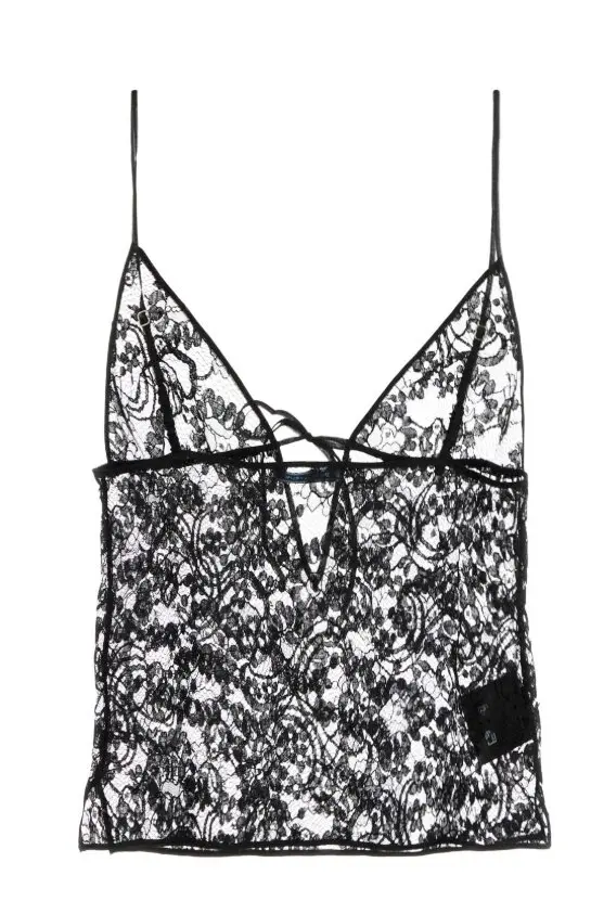 Prada Sleeveless Lace Halter Top