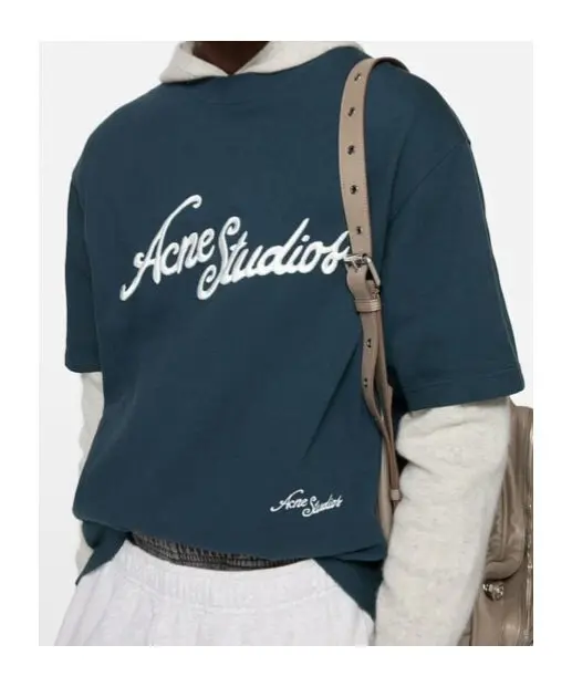 Acne Studios Logo Embroidered Crewneck T-shirt