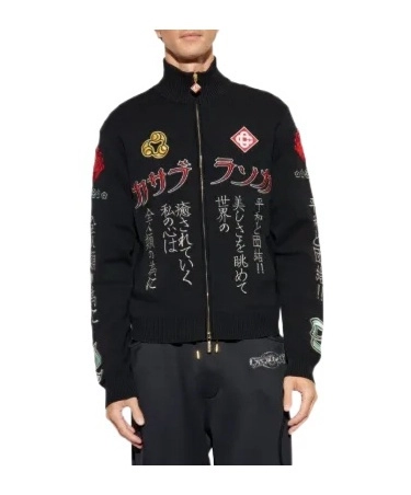 Casablanca Zip-up Knitted Cardigan
