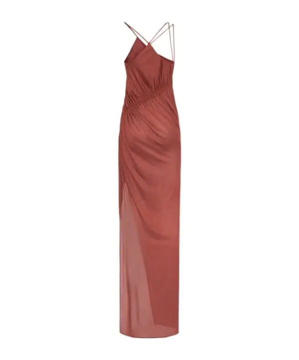 Blumarine Viscose Crepe Long Dress