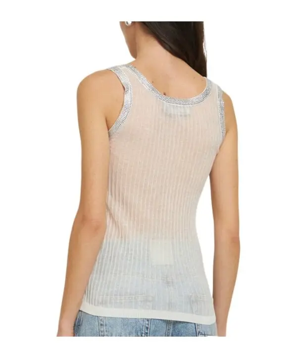 Blumarine Embellished Collar Knitted Tank Top