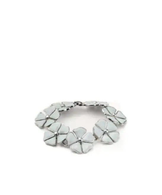 Loro Piana Blooming Linen Flower Bracelet - White