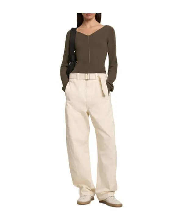 LEMAIRE Viscose Crepe Wide V-neck Top