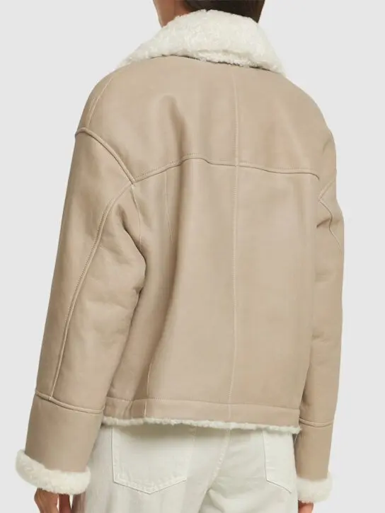 Brunello Cucinelli Long Sleeve Leather Jacket