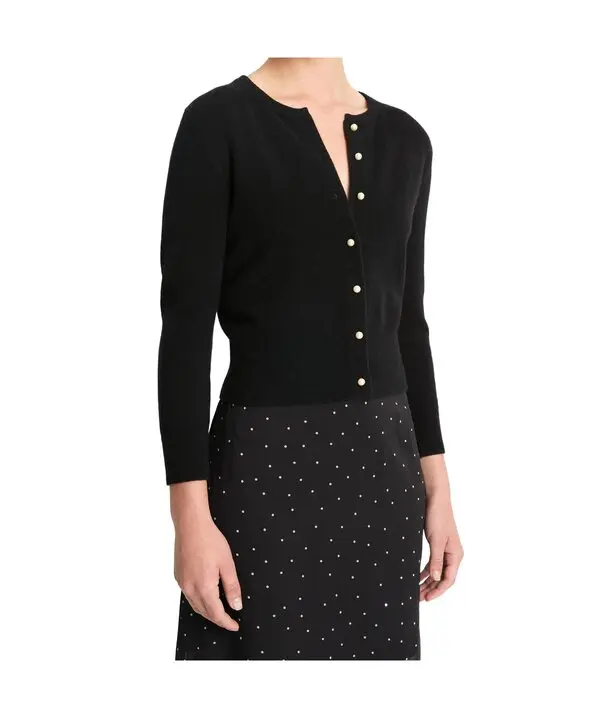 Vince Button Embellished Knitted Cardigan